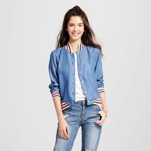 Mossimo Supply Co. | Jackets & Coats | Mossimo Denim Bomber Jacket ...